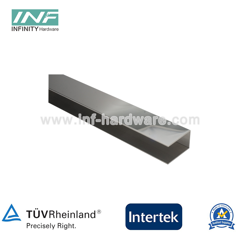 Aluminum Frameless Shower Enclosure Glass Fixed Panel Deep U Channel ...