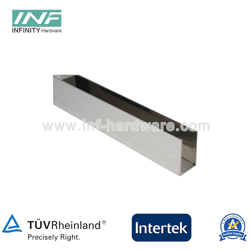 Aluminum Frameless Shower Enclosure Glass Fixed Panel Deep U Channel ...